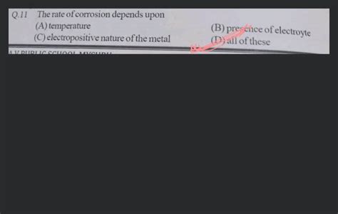 11 The Rate Of Corrosion Depends Upon Filo
