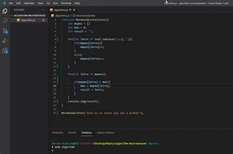 Algoritmos notables La letra más repetida