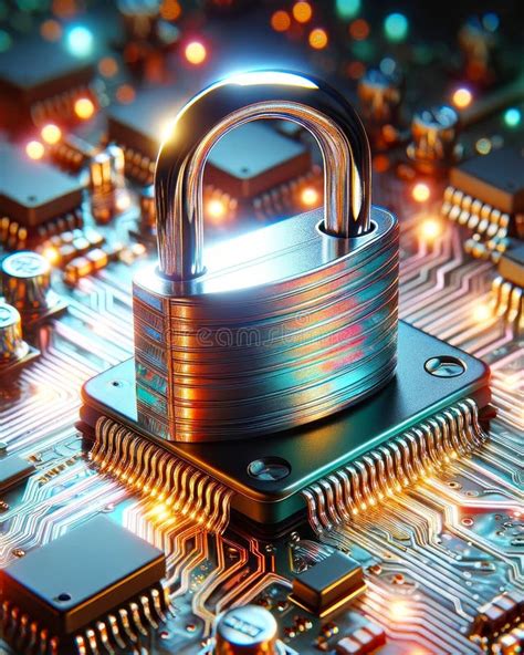 Computer Security Passwords Protected Codes Microchip Circuit Board Electronics Internet Safety