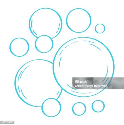 낙서 스타일의 물방울 거품 손으로 그린 그림입니다 스케치 스타일로 물방울을 선으로 떨어뜨립니다 거품 방울 거품 또는 소다 윤곽선