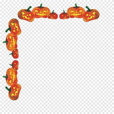 Pumpkins Border Autumn Ghost Halloween Decoration Outdoors Frame