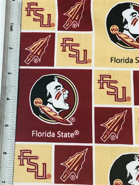 Florida State University Fsu Cotton Fabric For Masks And Etsy