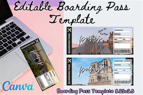Editable Boarding Pass Canva Templates Graphic By Kozago · Creative Fabrica