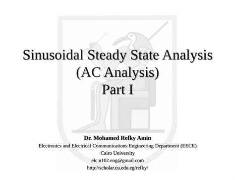 PDF Sinusoidal Steady State Analysis AC Analysis Part I Sinusoidal Steady State Analysis AC