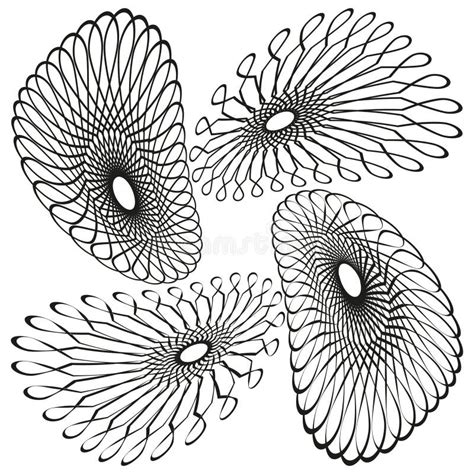 Spirograph Pattern Shape Black Curve Decoration Vector Line Spiral Spirograph Pattern Shape Black Curve Decoration Vector Line Spiral