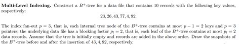 Solved Multi Level Indexing Construct A B Tree For A Data