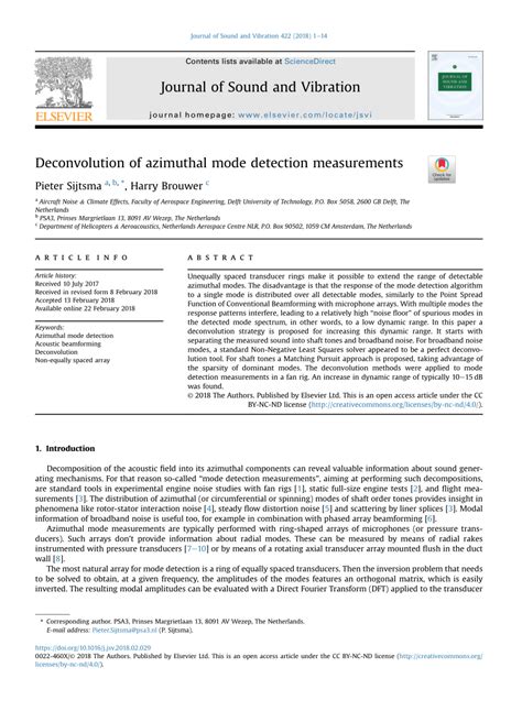 Pdf Deconvolution Of Azimuthal Mode Detection Measurements