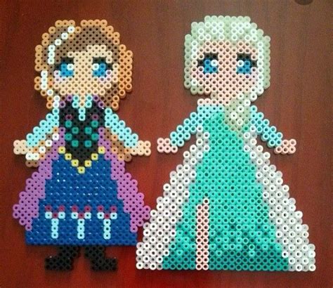 Anna Elsa Frozen Perler Bead Perler Bead Disney Perler Beads Perler