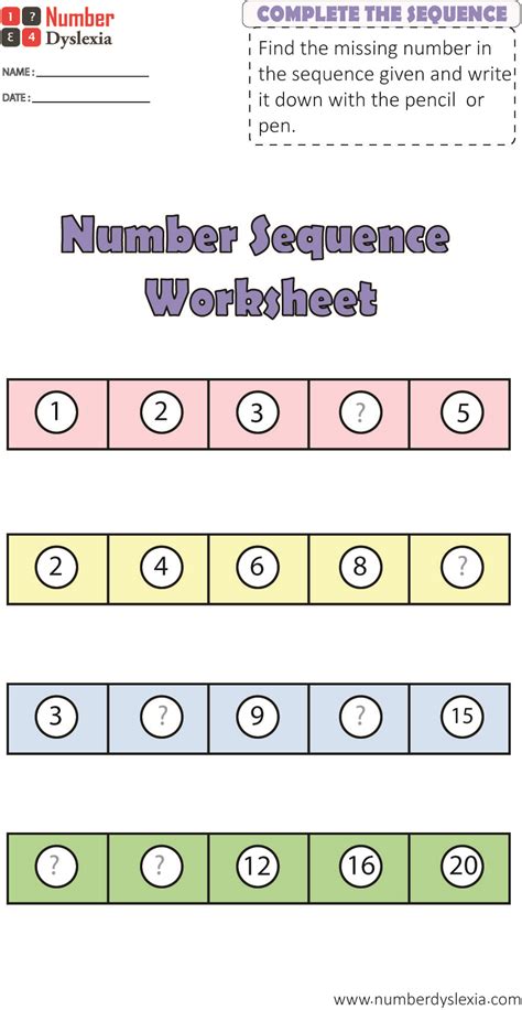 Printable Number Sequence Worksheets Preschool Coloring Printables Free And Fun
