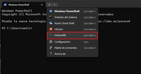 integrar la consola de osgeo4w shell en windows terminal para