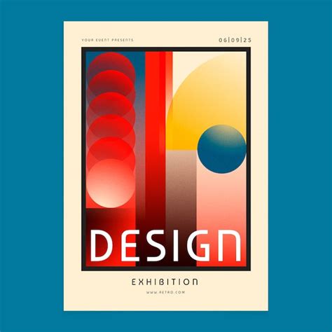 그라디언트 바우하우스 포스터 디자인 프리미엄 벡터