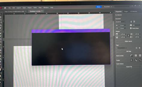a black pop up screen keeps showing up in indesign every time i start