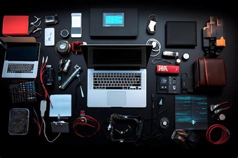 premium ai image hacker s tools on a desk laptops encrypted usbs and dark web interfaces