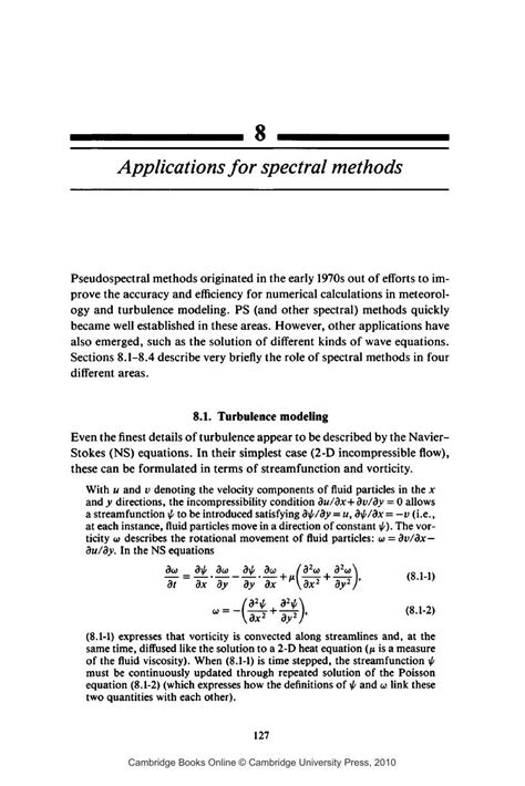 Applications For Spectral Methods Chapter 8 A Practical Guide To