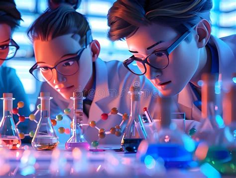 Curious Students Deeply Engrossed In Scientific Experiments In A Stem