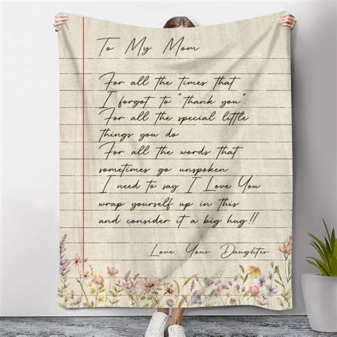 Personalized Letter To Mom Blanket To My Mom Fleece Blanket Mothers