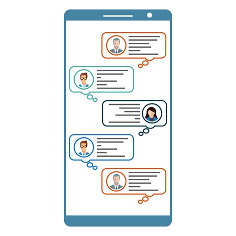 Chat Message Conversation Vector Illustration Chat Popup Inside A Mobile Design Messaging