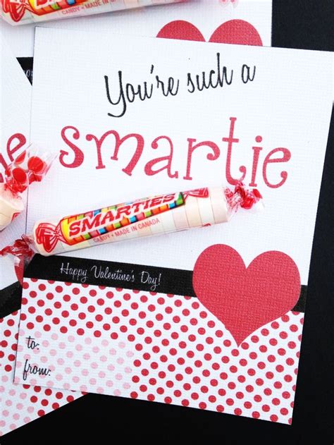 Free Printable Youre Such A Smartie Classroom Valentine