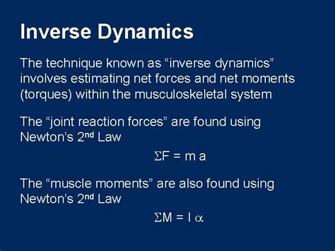 Inverse Dynamics Link Segment Model Individual Body Segments