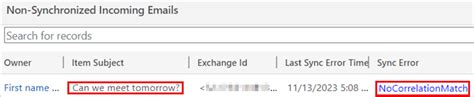 Emails Arent Automatically Tracked Or Synchronized Microsoft Dataverse Microsoft Learn