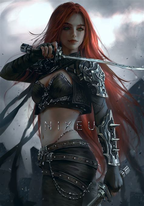 Katarina League Of Legends Drawn By Nixeu Danbooru
