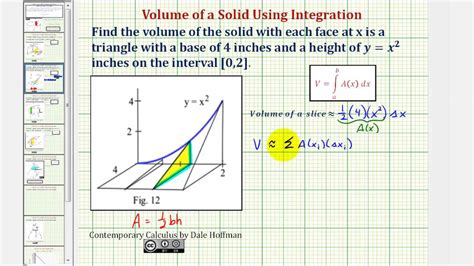 volume using cross sections