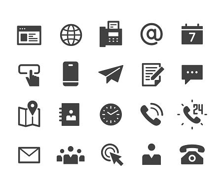 聯絡人圖示集 經典系列向量圖形及更多圖示圖片 圖示 滿 商務 Istock