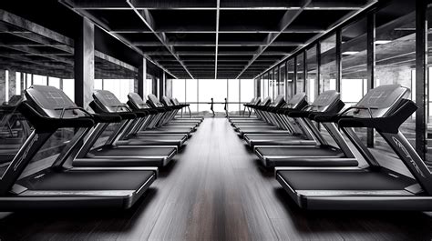 Fundo Renderizações Em 3d Da Academia De Ginástica De Esteiras Ou Máquinas De Corrida Fundo