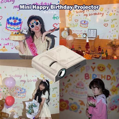 พร้อมส่งจากไทย🎉 โปรเจคเตอร์วันเกิด ครบรอบ Birthday Projector วันเกิด ไฟถ่ายรูป โปรเจคเตอร์จิ๋ว