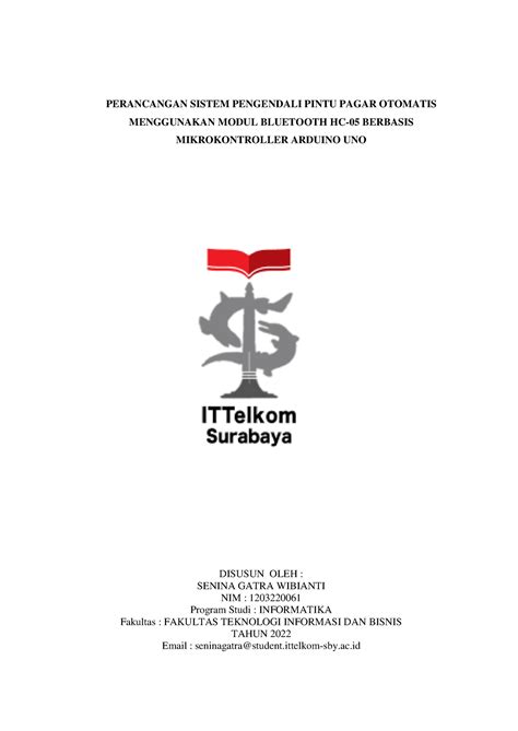 Perancangan Sistem Pengendali Pintu Pagar Otomatis Menggunakan Modul Bluetooth Hc 05 Berbasis