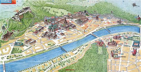 карты 3d карта достопримечательностей Зальцбурга Австрия нем Австрия Туристический