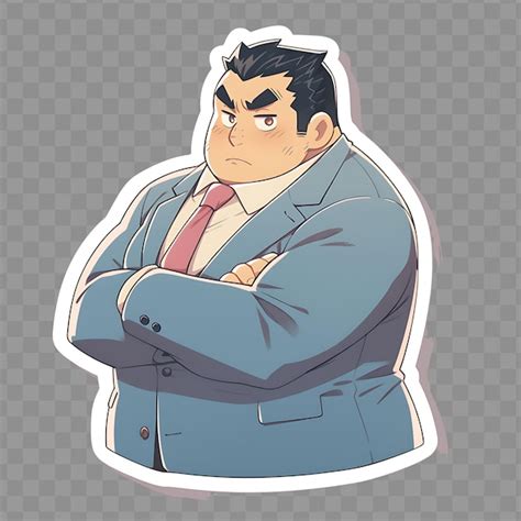 Premium Psd A Cartoon Of A Man With His Arms Crossed