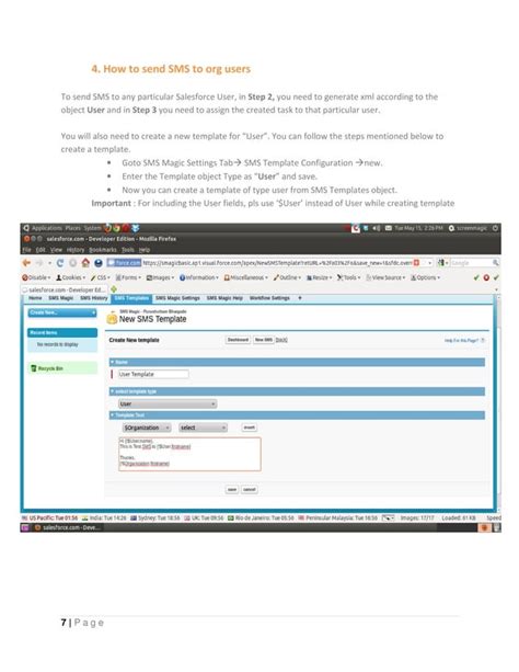 SMS From Workflow User Manual PDF