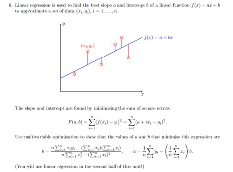 Solved 6 Linear Regression Is Used To Find The Best Slope