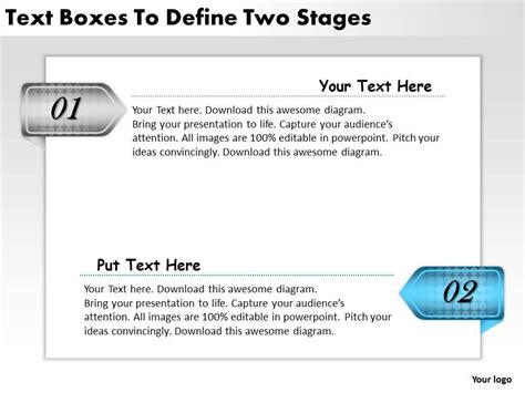 2013 Business Ppt Diagram Text Boxes To Define Two Stages Powerpoint Template PowerPoint