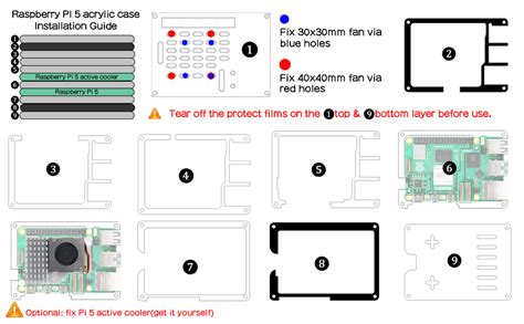 Geekworm 9 Layers Computer Acrylic Case For Raspberry Pi 5 4gb 8gb P394 A