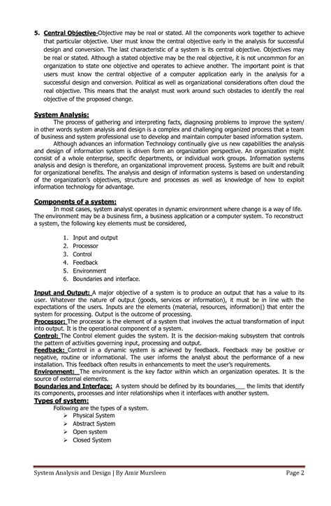 SOLUTION System Analysis And Design Notes Studypool