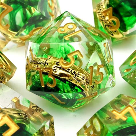Dnd Dice Set Lord Of The Rings Dice Set With Dice Box 7pcs Handmade
