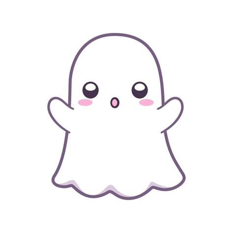 A Cartoon Ghost With Eyes And Arms