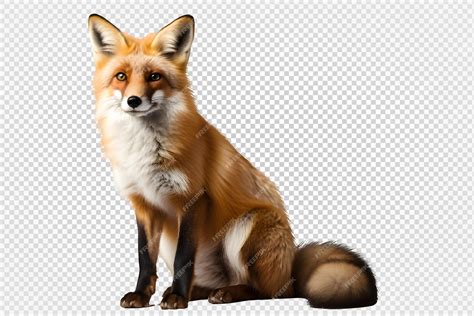 Боковой вид лиса изолирован Png лиса изолирован на прозрачном фоне генеративный Ai Премиум Psd