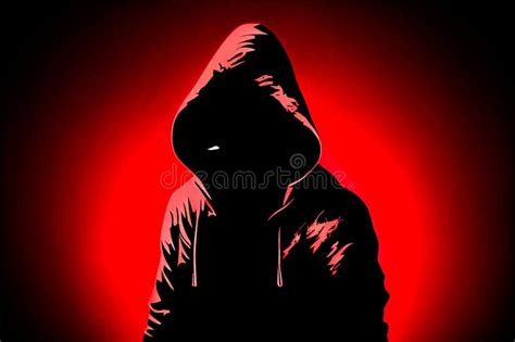 Hacker Wearing A Black Hooded Jacket Generative Ai Generative Ai Stock Image Image Of