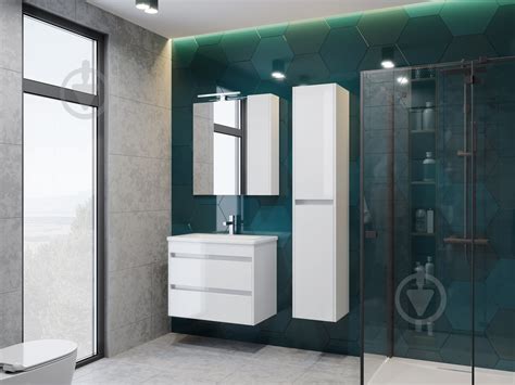 ᐉ Шафа для ванної кімнати ЮВЕНТА Luton 170 білий • Краща ціна в Києві