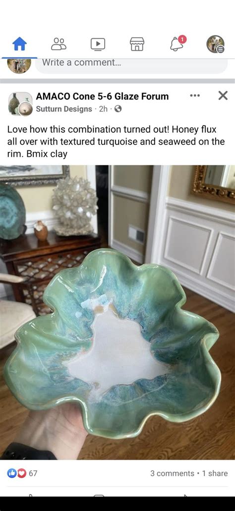 Honey Flux Seaweed Textured Turquoise Bmix Clay Ceramics Ideas