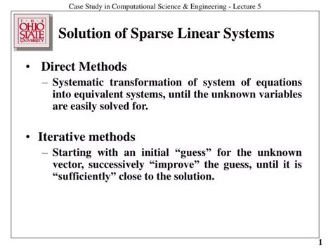 Ppt Solution Of Sparse Linear Systems Powerpoint Presentation Free Download Id5708170