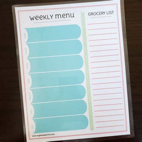 Weekly Meal Plan Cute Menu Planner And Grocery Shopping List Instant