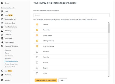 Configuring Country Calling Permissions Sinch Community 12663