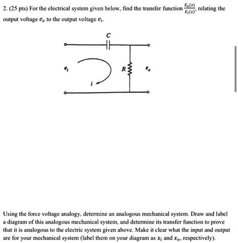 solved for the electrical system given below find the transfer function et s for the output