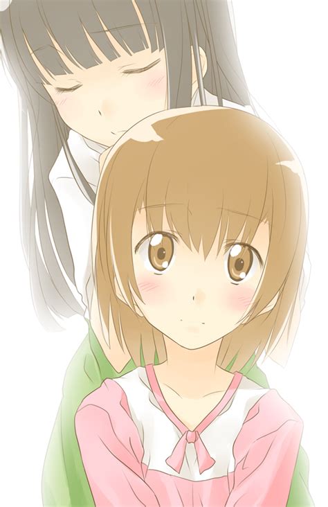Safebooru 1girl Adjusting Hair Alternate Hairstyle Blush Brown Eyes
