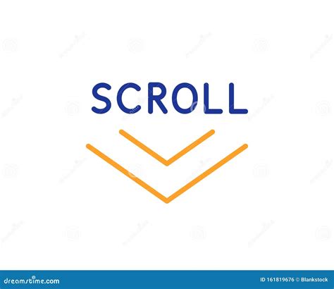 Scroll Down Arrow Line Icon Scrolling Screen Sign Swipe Page Vector
