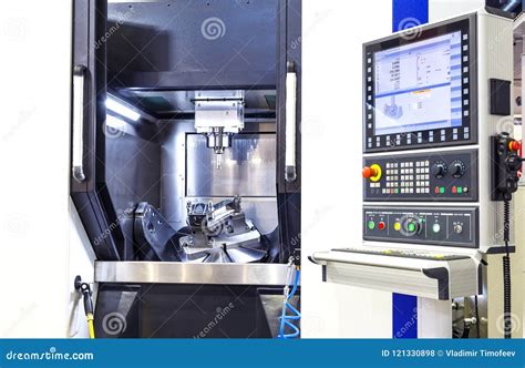 Modern CNC Machine Control Panel Shallow Depth Of Field Stock Photo Image Of Automatic